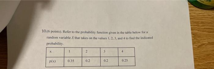 Solved 10. ( 6 points). Refer to the probability function | Chegg.com Solved 10. ( 6 points). Refer to the probability function | Chegg.com