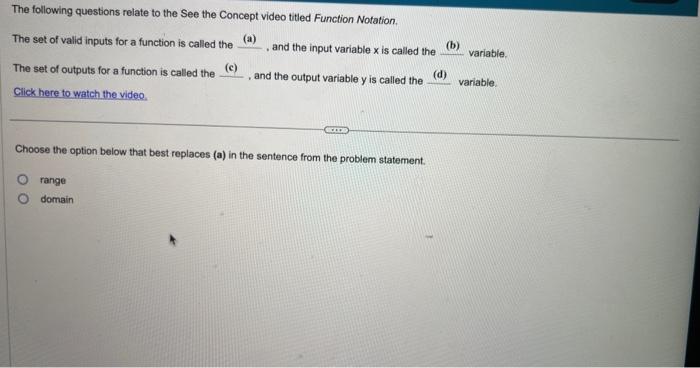 Solved The following questions relate to the See the Concept | Chegg.com