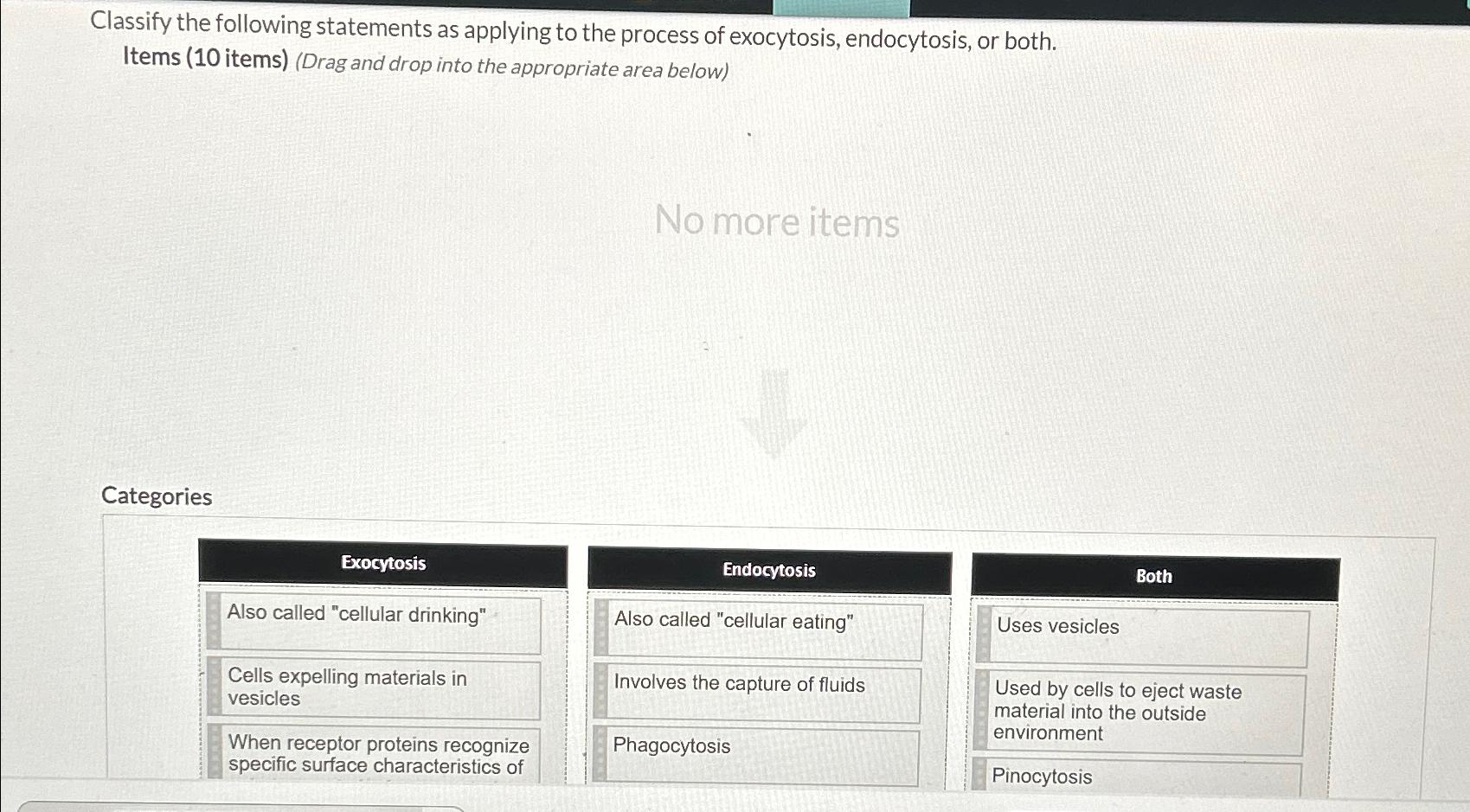 Solved Classify the following statements as applying to the | Chegg.com