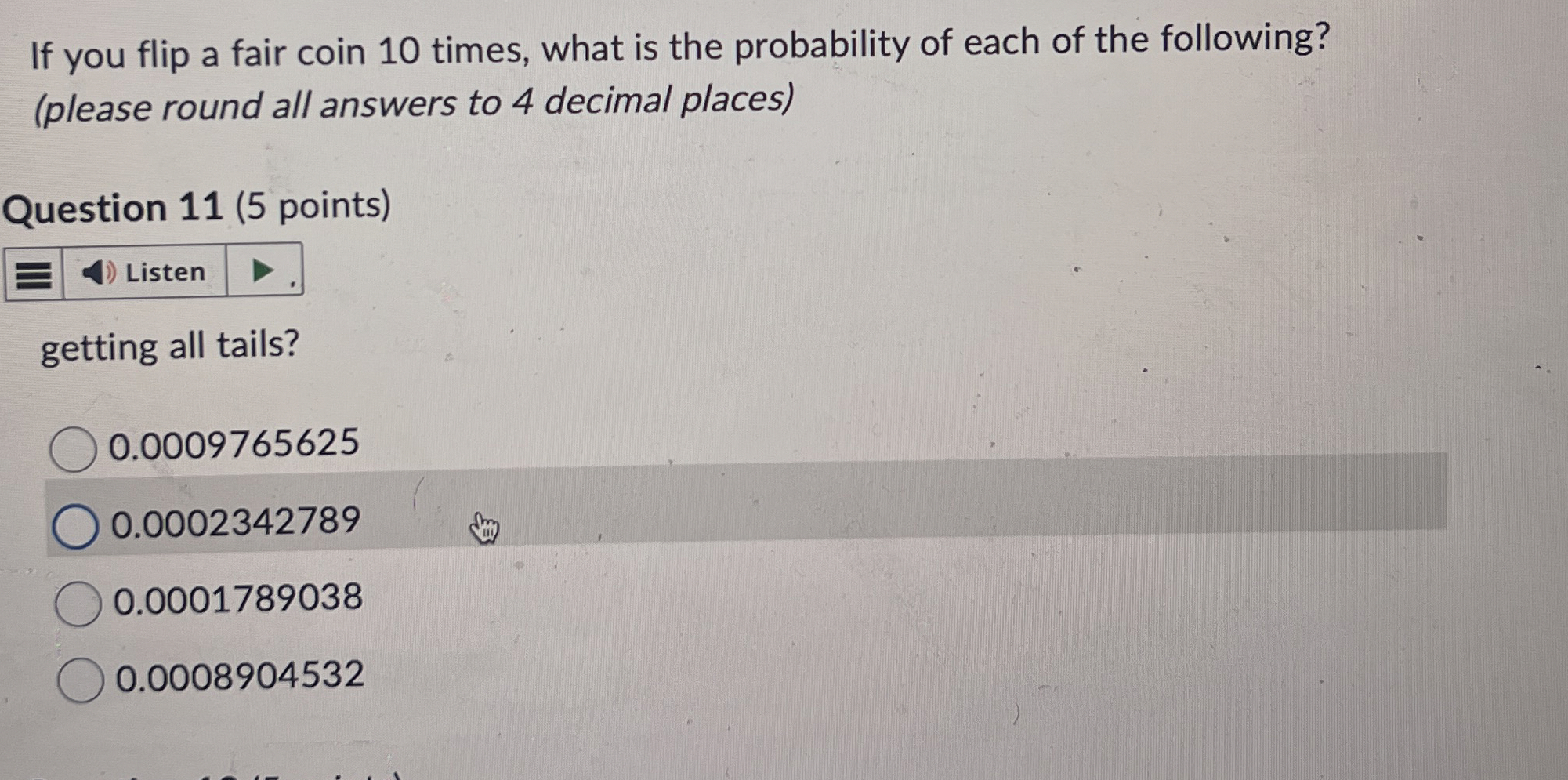 Solved If you flip a fair coin 10 ﻿times, what is the | Chegg.com