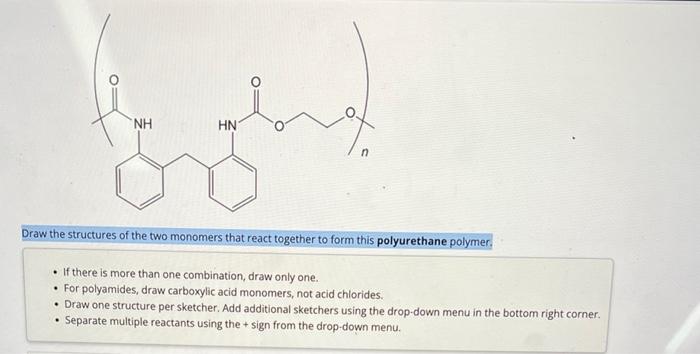 Solved Draw the structures of the two monomers that react | Chegg.com