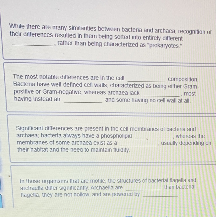 While there are many similarities between bacteria | Chegg.com