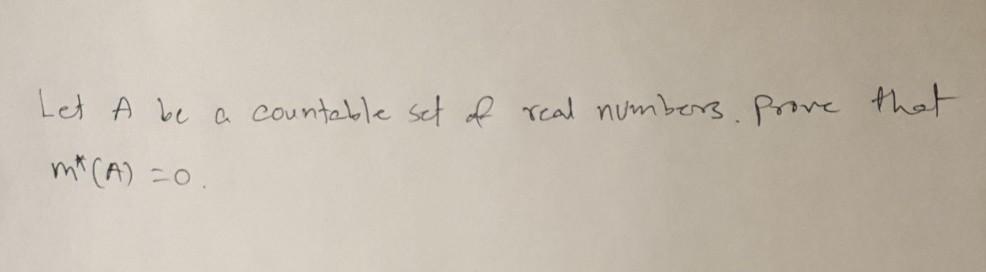 Solved Let A be a countable set of real numbers. Prove that | Chegg.com