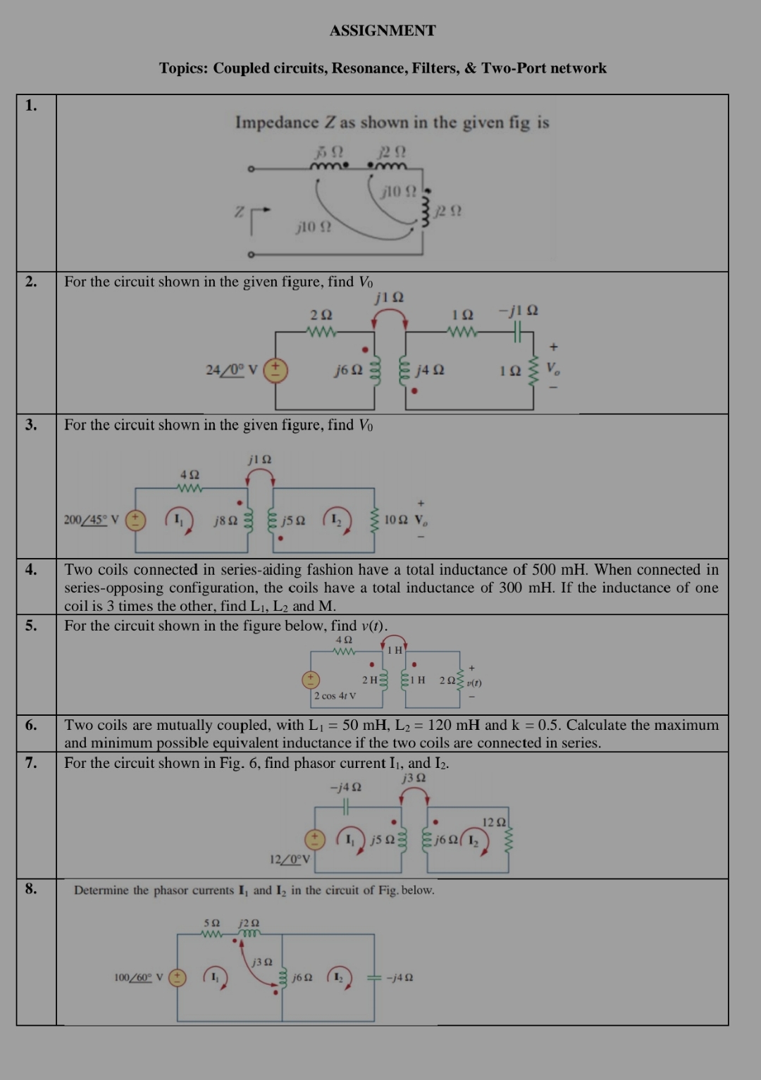 Solved solve this problem from Q1 ﻿to Q8 | Chegg.com