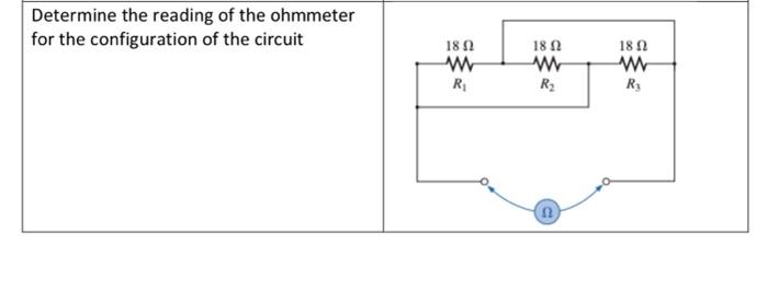 Solved Determine the reading of the ohmmeter for the | Chegg.com