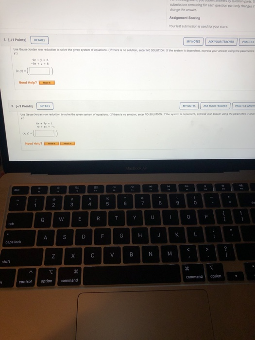 Solved Submissions remaining for each question part only | Chegg.com