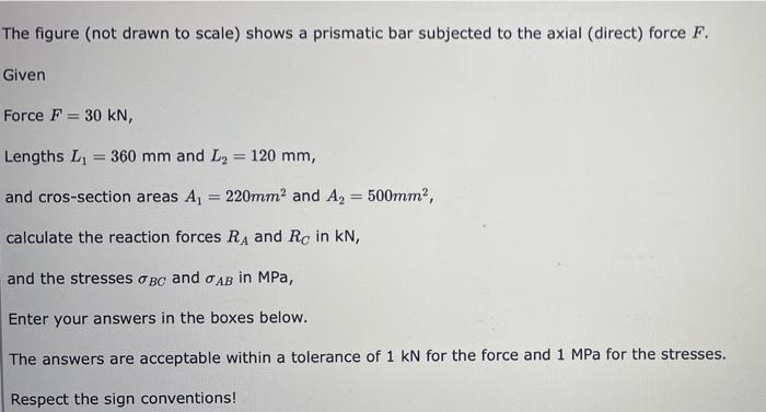 Solved The figure (not drawn to scale) shows a prismatic bar | Chegg.com