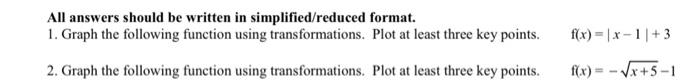 Solved All answers should be written in simplified/reduced | Chegg.com