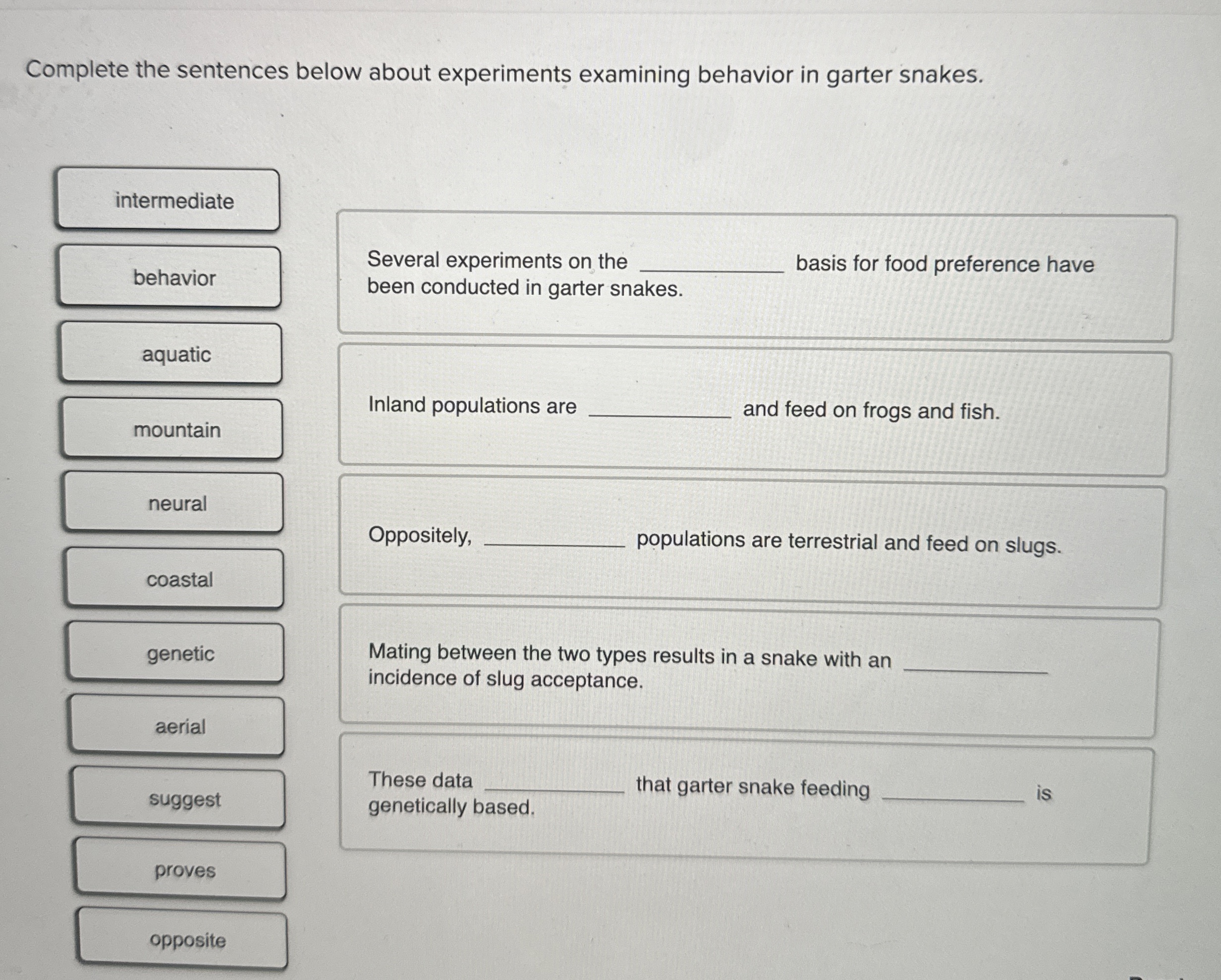 Solved Complete the sentences below about experiments | Chegg.com