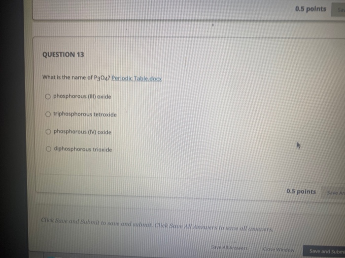 Solved 0.5 points QUESTION 13 What is the name of P304? | Chegg.com