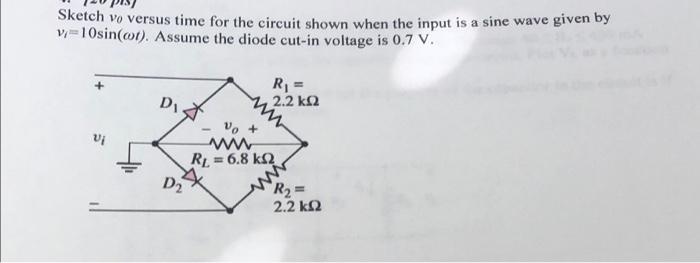 Solved Sketch vo versus time for the circuit shown when the | Chegg.com