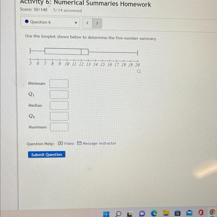 Solved Activity 6: Numerical Summaries Homework Score: | Chegg.com