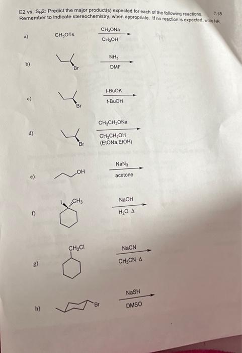 Solved E2 vs. SN2 : Predict the major product(s) expected | Chegg.com