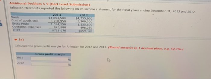 Solved Additional Problem 5-9 (Part Level Submission) | Chegg.com