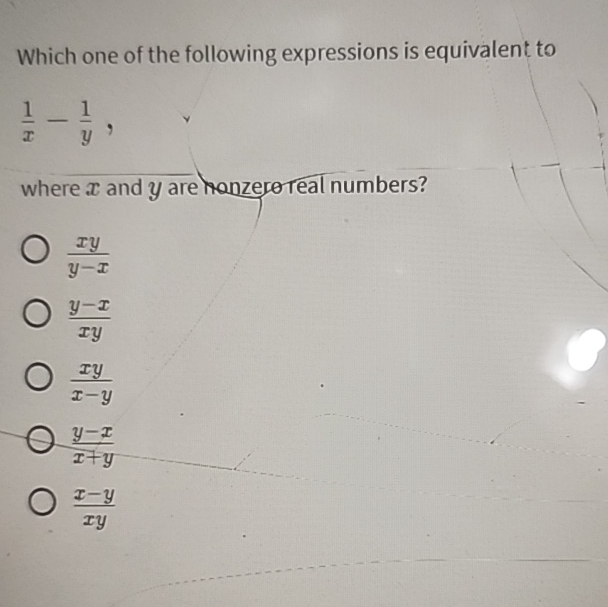 Solved Which one of the following expressions is equivalent | Chegg.com