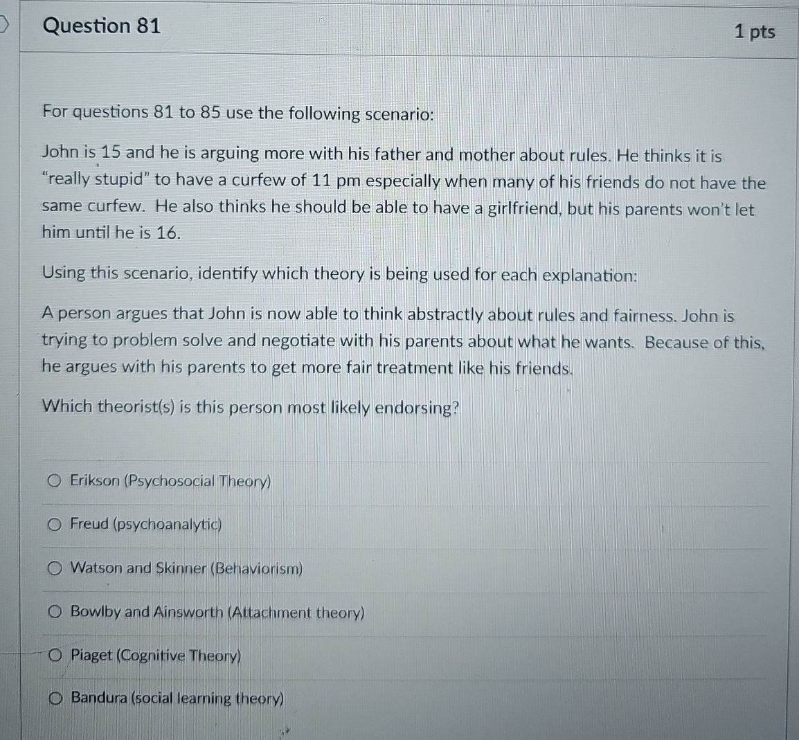 Solved Question 811 ﻿ptsFor questions 81 ﻿to 85 ﻿use the | Chegg.com