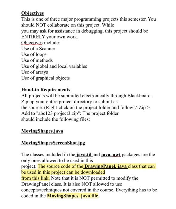 Objectives This is one of three major programming | Chegg.com