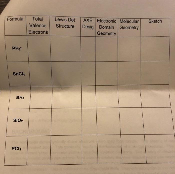 Solved Sketch Formula Lewis Dot Structure Total Valence | Chegg.com