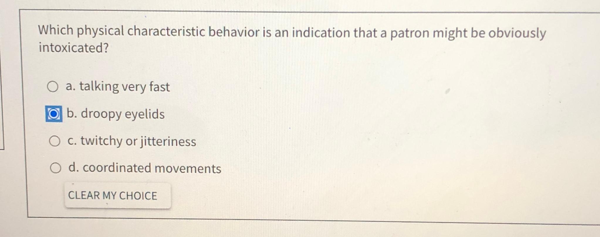 Solved Which physical characteristic behavior is an | Chegg.com