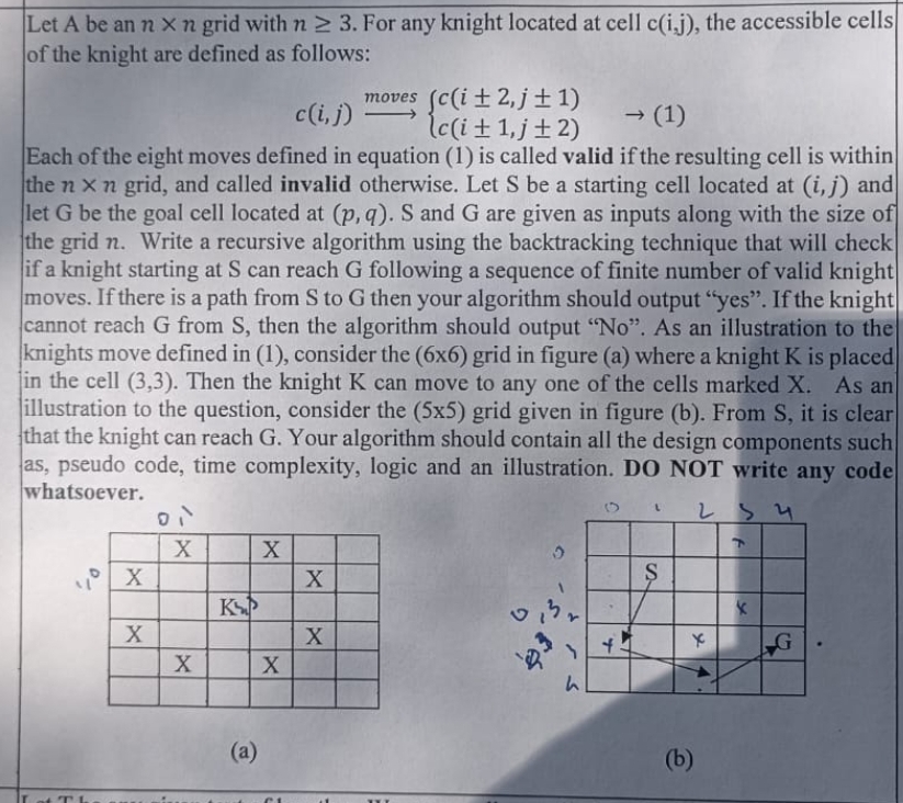 Solved Let A ﻿be An N×n ﻿grid With N≥3 ﻿for Any Knight 