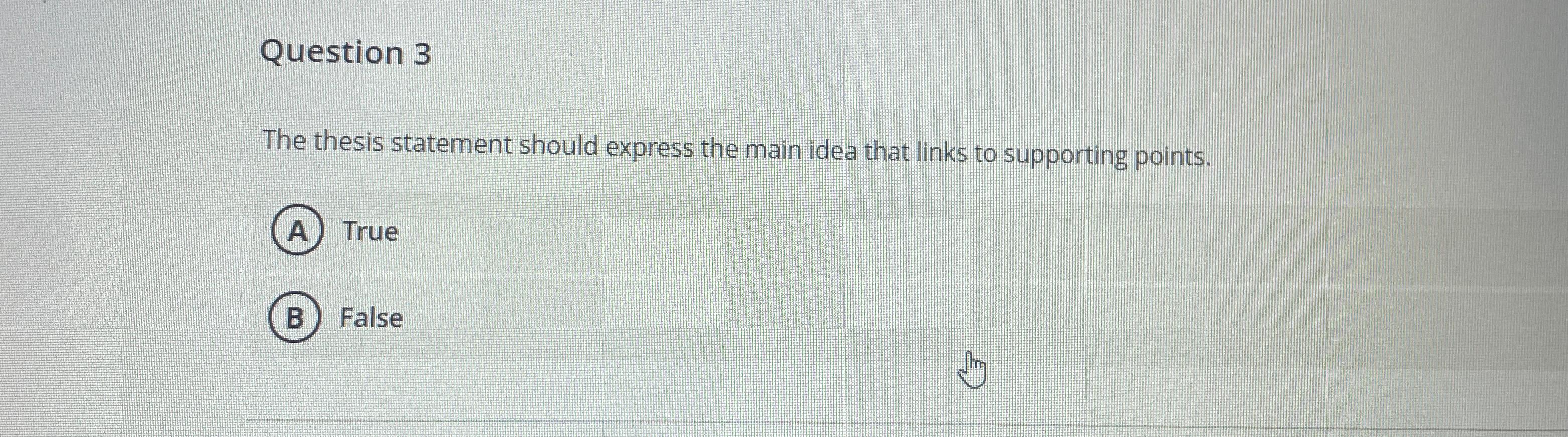 Solved Question 3The thesis statement should express the | Chegg.com Solved Question 3The thesis statement should express the | Chegg.com
