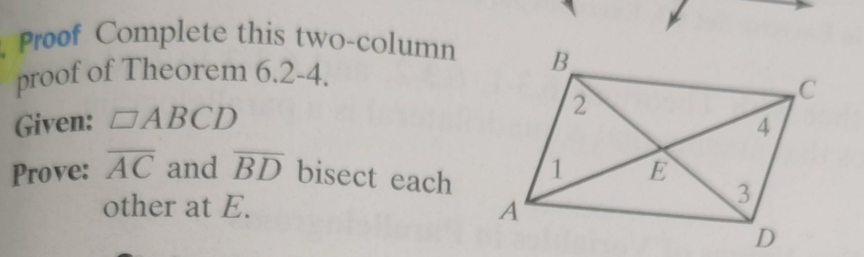 Solved Proof Complete this two-column proof of Theorem | Chegg.com