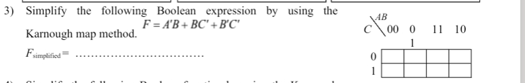 Solved Simplify the following Boolean expression by using | Chegg.com