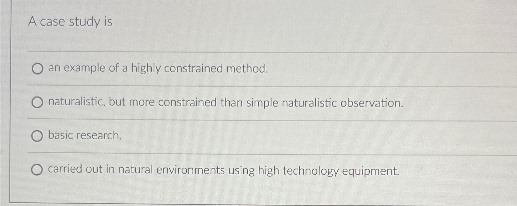 Solved A case study isan example of a highly constrained | Chegg.com