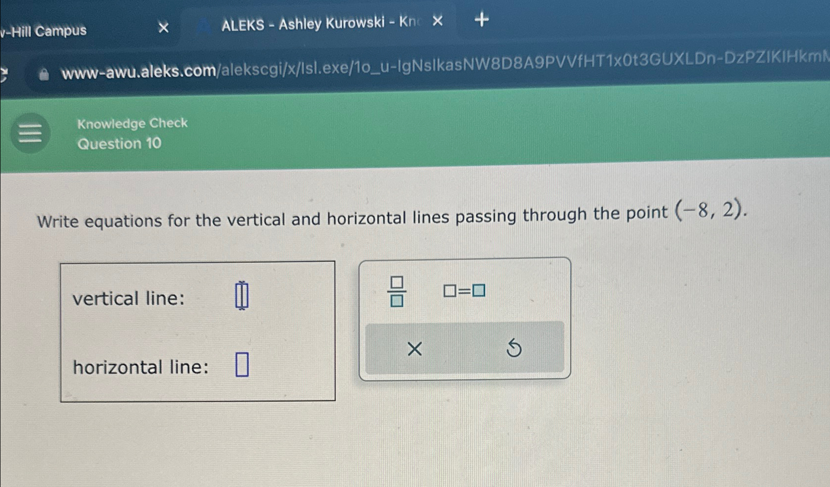 Solved ALEKS - ﻿Ashley Kurowski - | Chegg.com