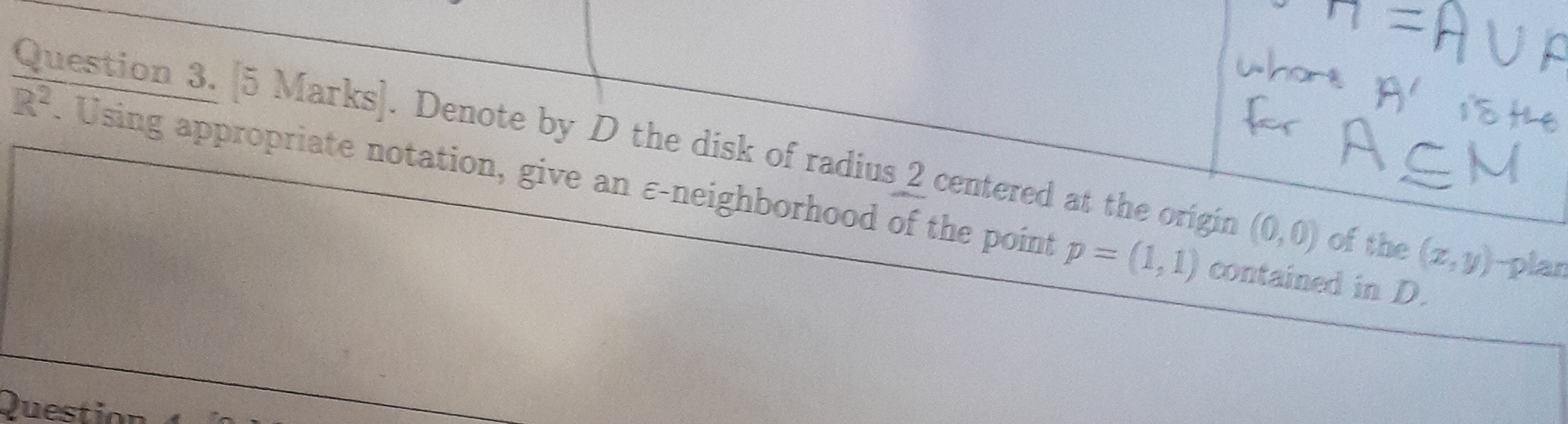 Solved Question 3. [5 ﻿Marks]. [5 ﻿Marks]. ﻿Denote by D ﻿the | Chegg.com
