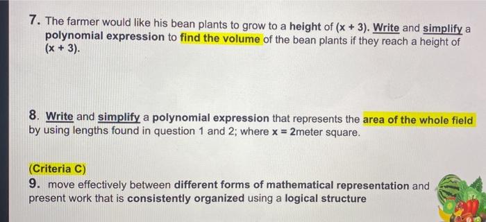 Solved 3. Write and simplify a polynomial expression that | Chegg.com