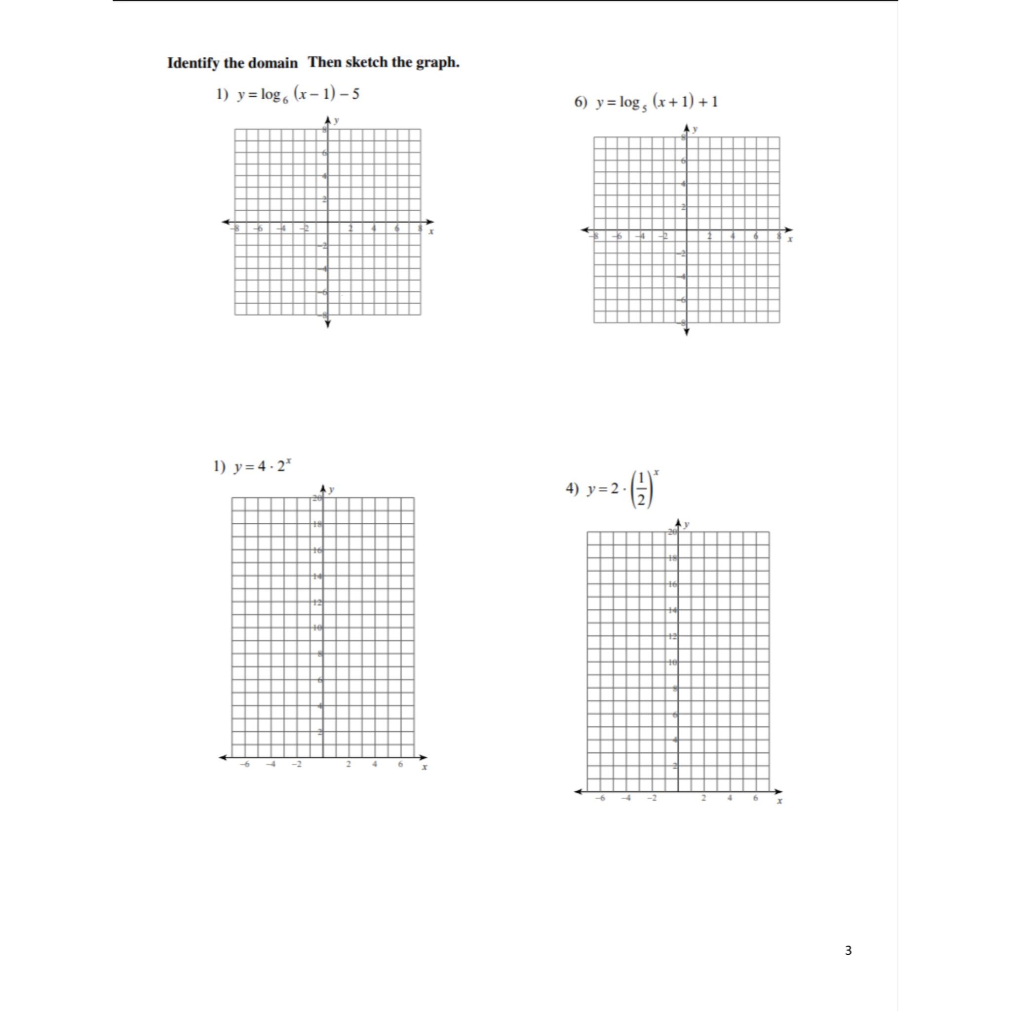 Solved Identify the domain then sketch the | Chegg.com