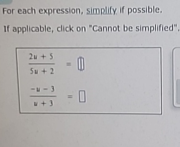 Solved For each expression, simplify. if possible.If | Chegg.com