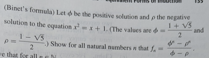 Solved (Binet's formula) Let ϕ be the positive solution and | Chegg.com
