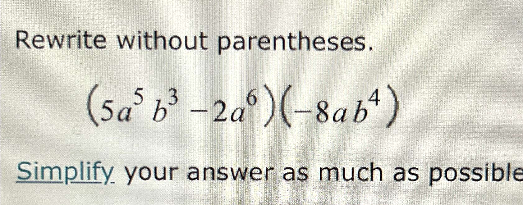 Solved Rewrite without | Chegg.com