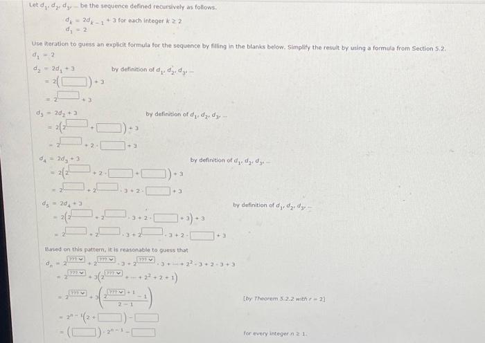 Solved Let d₁, d₂, d Use iteration to guess an explicit | Chegg.com
