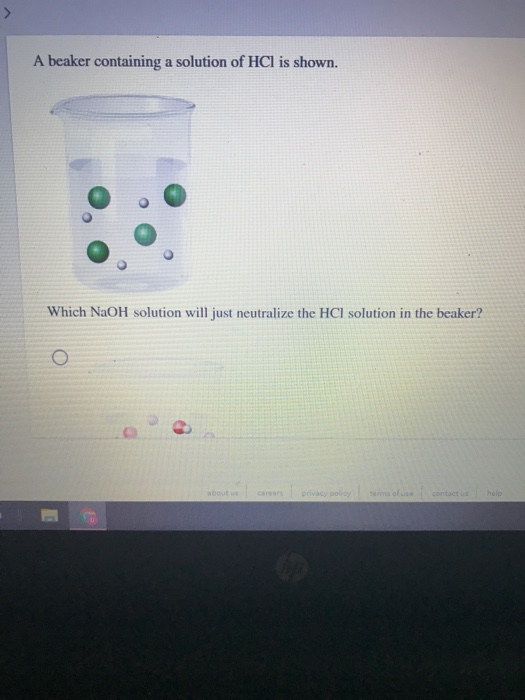 Solved A beaker containing a solution of HCl is shown. Which | Chegg.com