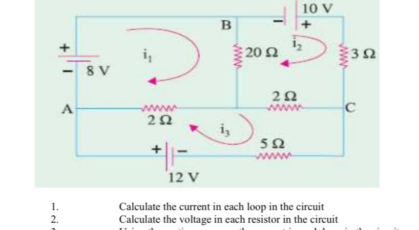 Solved Calculate the current in each loop in the | Chegg.com