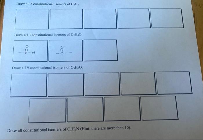 Solved Draw all 5 constitutional isomers of CH Draw all 3 | Chegg.com