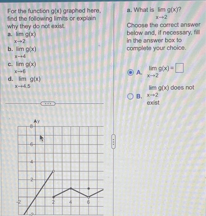 Solved For the function g(x) graphed here, find the | Chegg.com