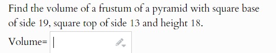 Solved Find the volume of a frustum of a pyramid with square | Chegg.com