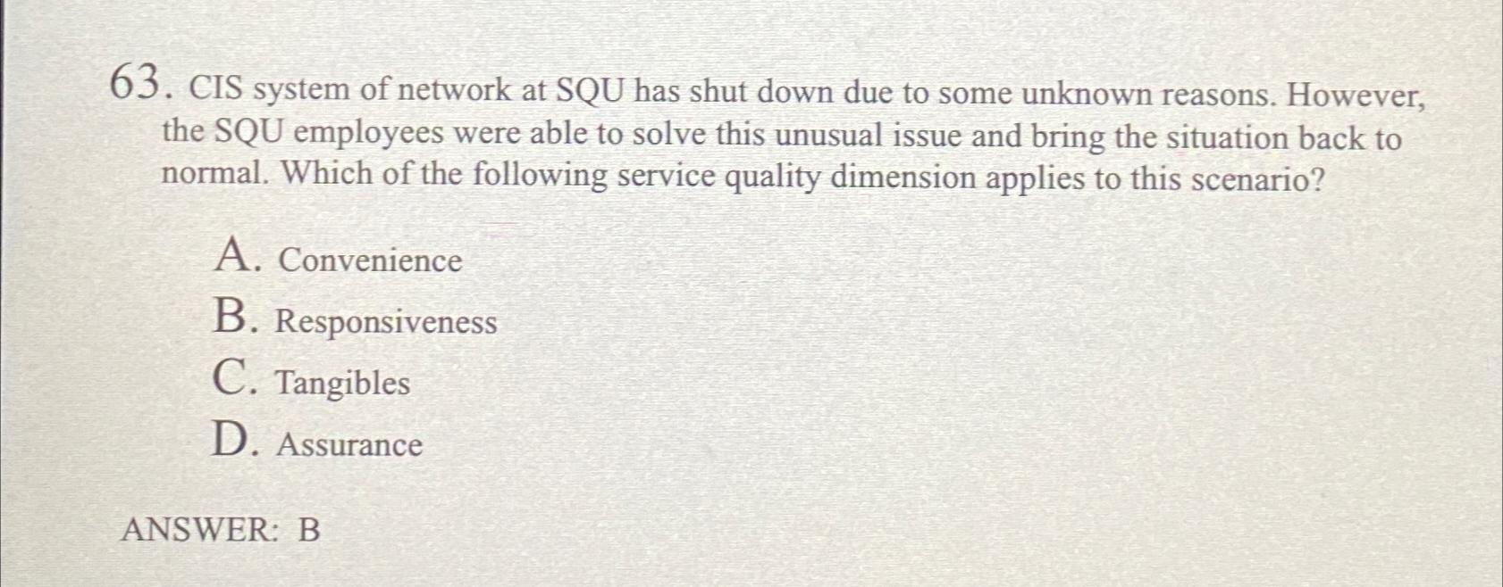 Solved CIS system of network at SQU has shut down due to | Chegg.com