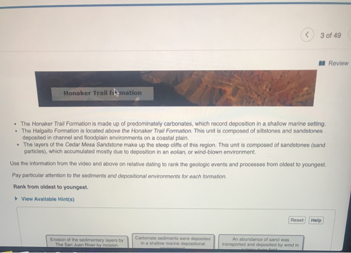 Solved A Review Part A - Determining the Geologic History of | Chegg.com