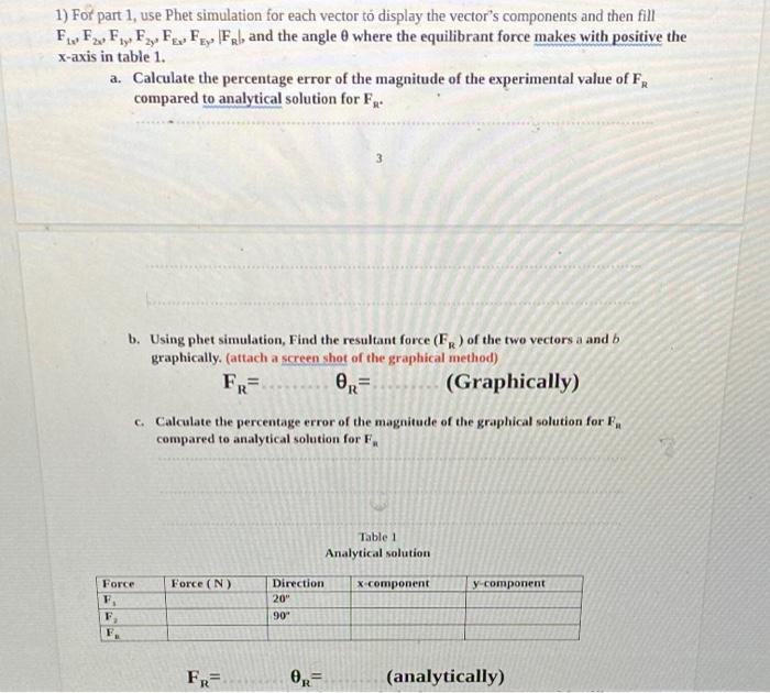Solved 1) For part 1, use Phet simulation for each vector to | Chegg.com