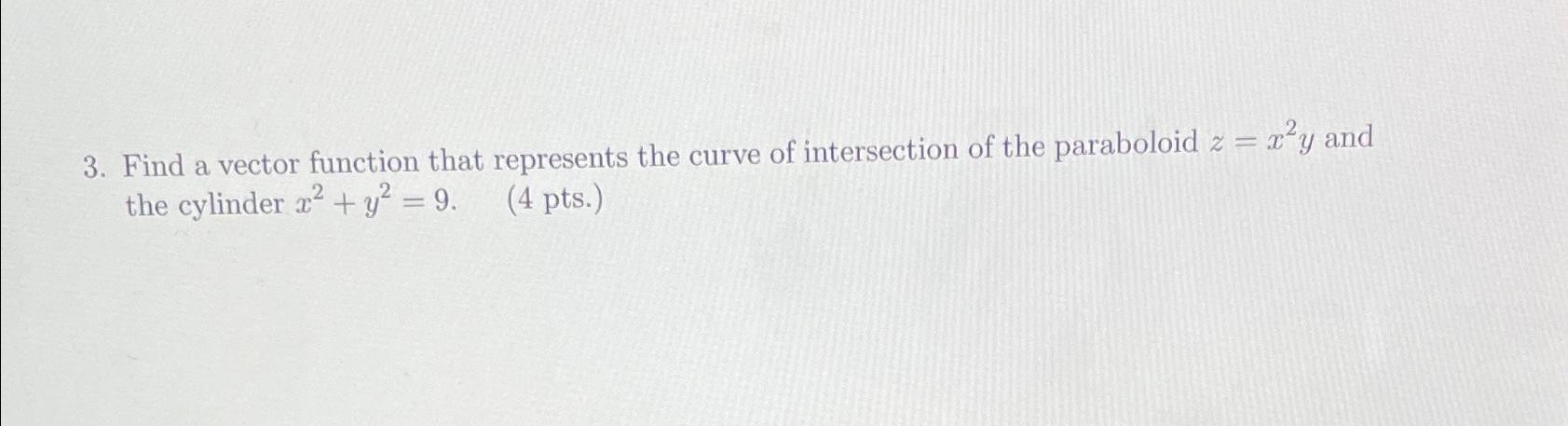 Solved Find a vector function that represents the curve of | Chegg.com