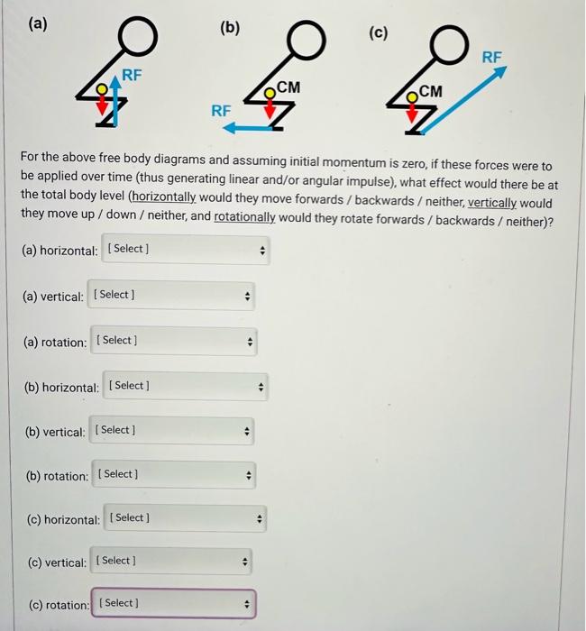 Solved For the above free body diagrams and assuming initial | Chegg.com