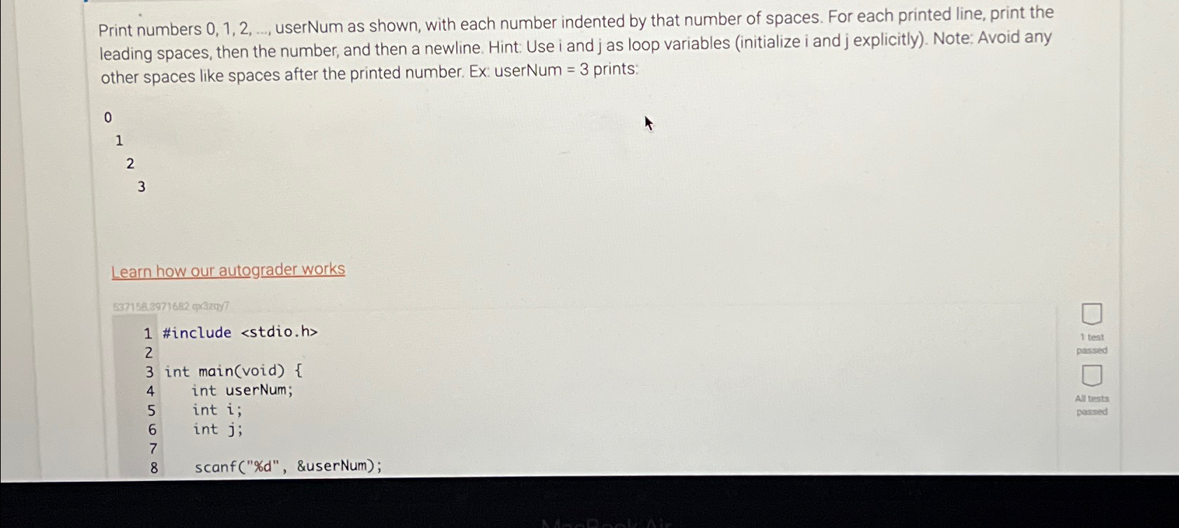Solved Print Numbers 012dots Usernum As Shown With Each 