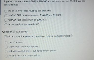 Solved Suppose total output (real GDP) ﻿is $10,000 ﻿and | Chegg.com