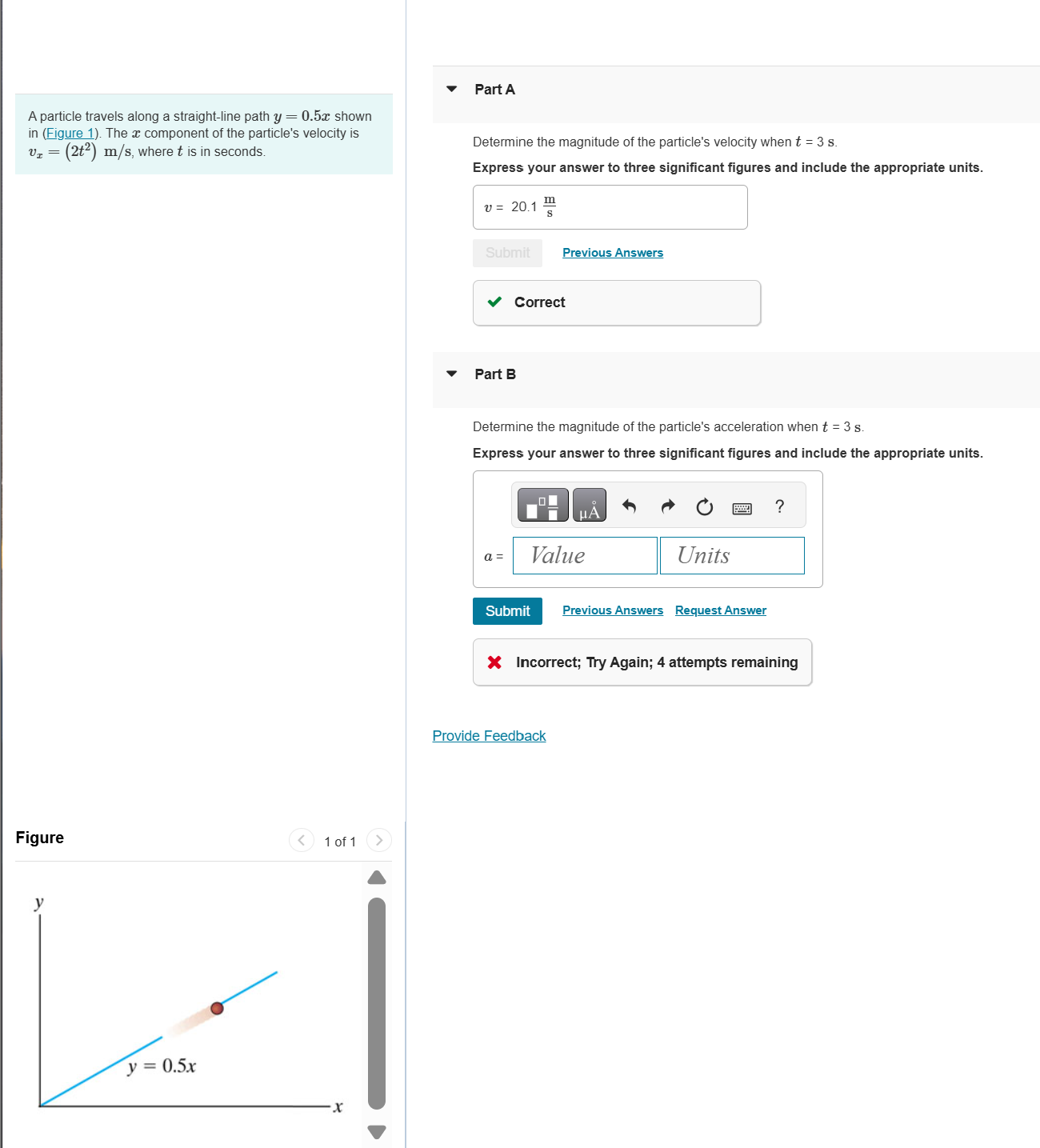 Solved A particle travels along a straight-line path \( | Chegg.com