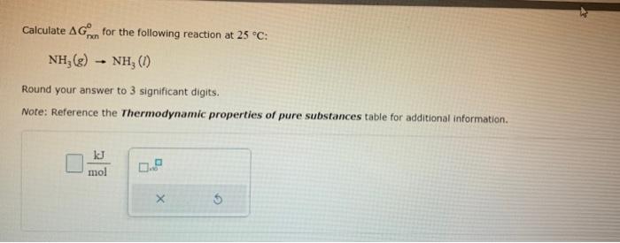 Solved Calculate ΔGnn ∘ for the following reaction at 25∘C : | Chegg.com